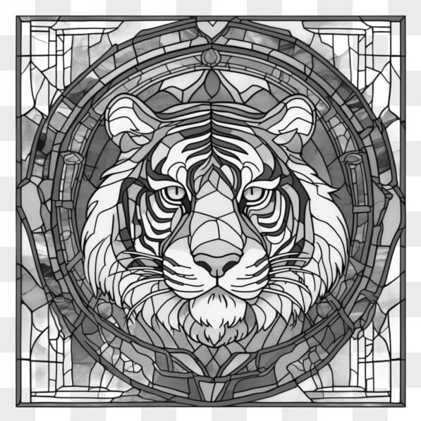 Download Stained Glass Tiger Head Illustration Sketches Online ...