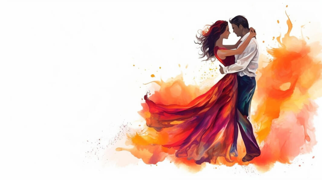 Download Couple Dancing in Front of Orange Background Backgrounds ...