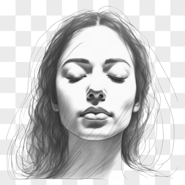 Descarga Dibujo a Lápiz en Blanco y Negro de la Cara de una Mujer Bocetos En Línea - Creative ...