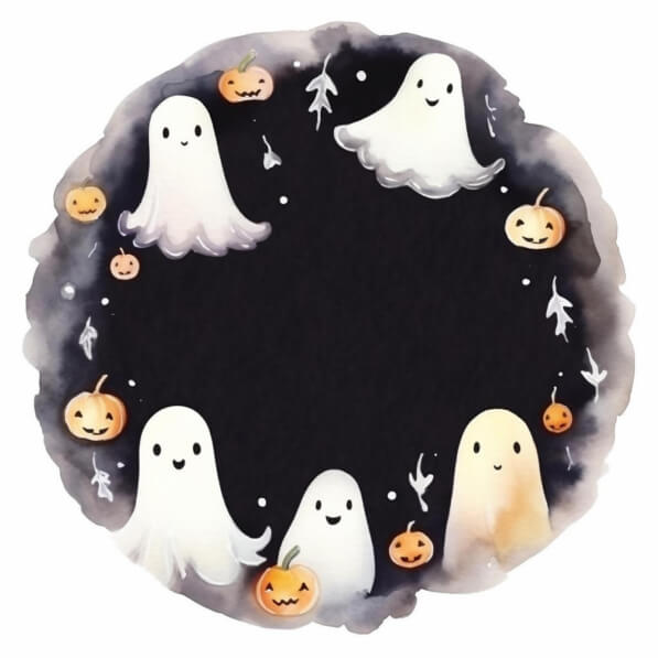 Download Spooky Circle with Ghosts and Pumpkins Backgrounds Online ...
