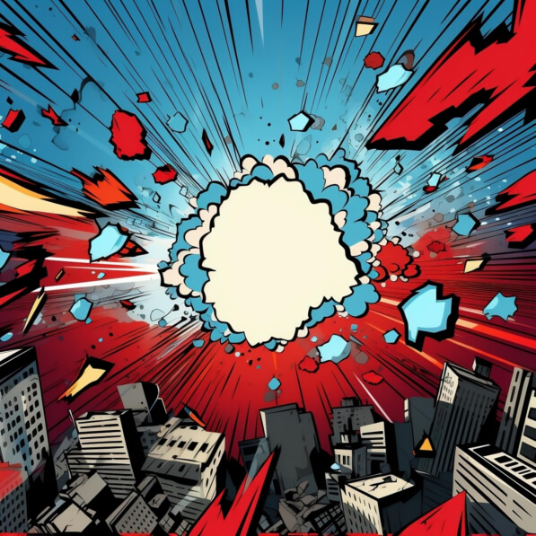 Download Comic Book-Style Explosion in Urban Cityscape Backgrounds ...