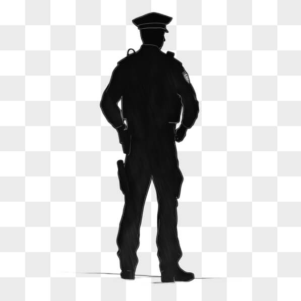 Download Silhouette of a Police Officer Sketches Online - Creative Fabrica