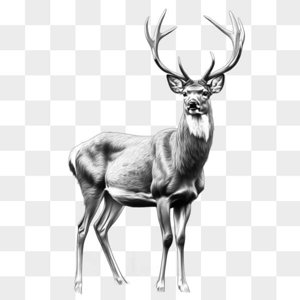Scarica Disegno di un cervo in bianco e nero Sketches Online - Creative ...
