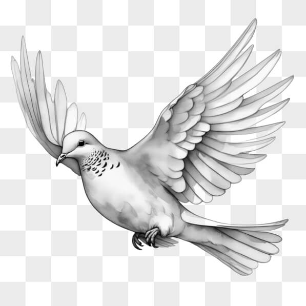 Scarica Disegno in Bianco e Nero di una Colomba che Vola Schizzi Online ...