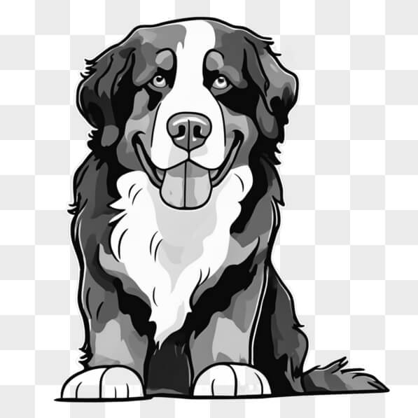 Baixe Desenho em preto e branco de um cão da raça Bernese Mountain ...
