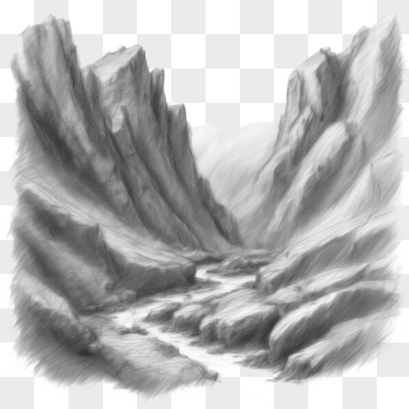 Download Mountain Valley Sketch for Beginners Sketches Online ...
