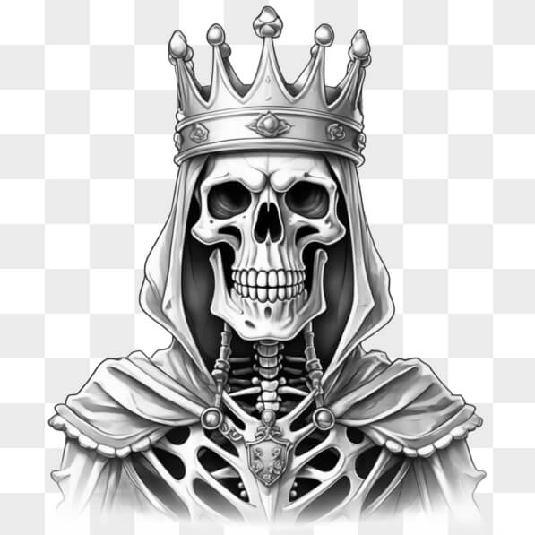Download Skeleton with Crown Sketches Online - Creative Fabrica