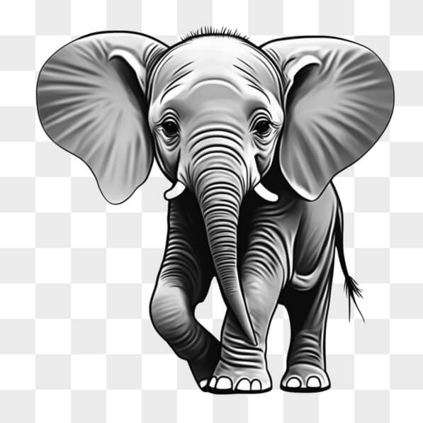 Download Zwart en Witte Tekening van een Olifant Schetsen online op ...