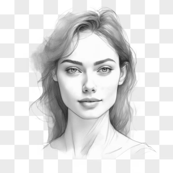 Descarga Rostro de Mujer en Arte de Boceto a Lápiz Bocetos En Línea - Creative Fabrica