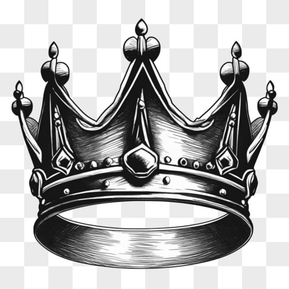 Download Black and White Drawing of Royalty Symbols Sketches Online ...