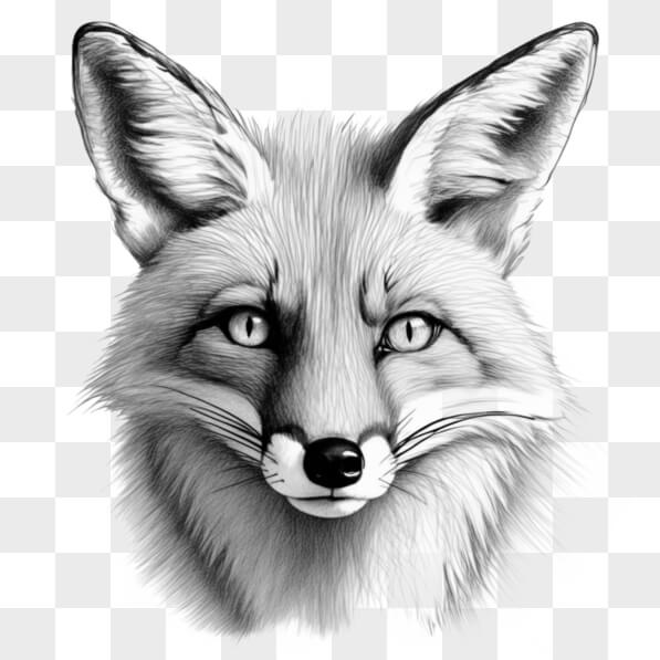 Download Detailed Fox Face Drawing Sketches Online - Creative Fabrica