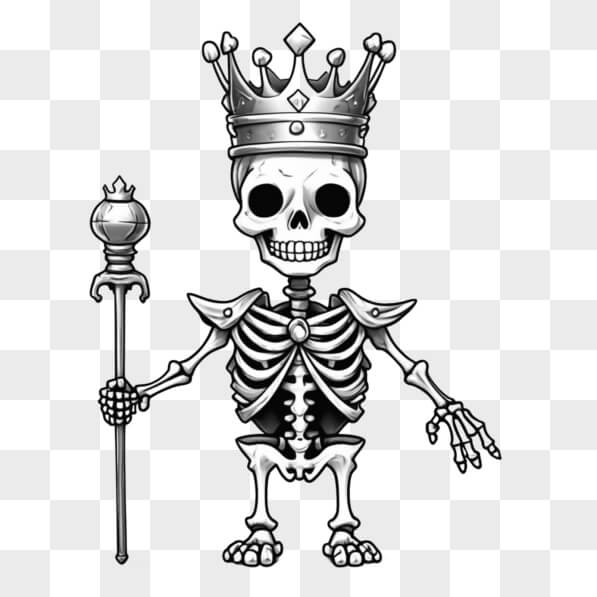 Download Spooky Skeleton King with Axe Sketches Online - Creative Fabrica