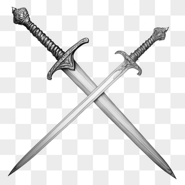 Download Crossed Swords Drawing Sketches Online - Creative Fabrica
