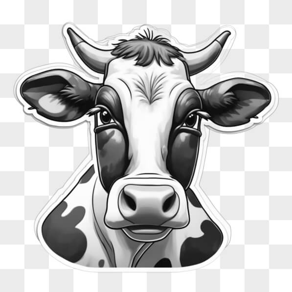 Download Black and White Cow Sticker Sketches Online - Creative Fabrica