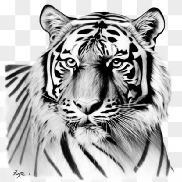 Download Detailed Drawing of an Adult Tiger Sketches Online - Creative ...