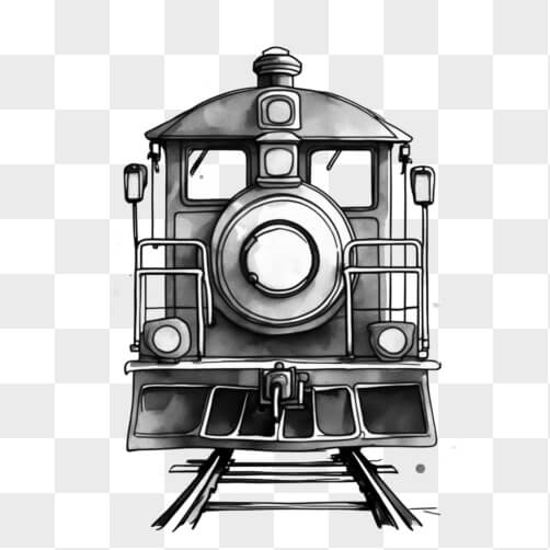 Download Black-and-White Drawing of Old Steam Locomotive Train Sketches ...