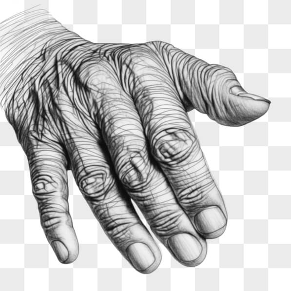 Download Black and White Drawing of Aging Hand Sketches Online ...