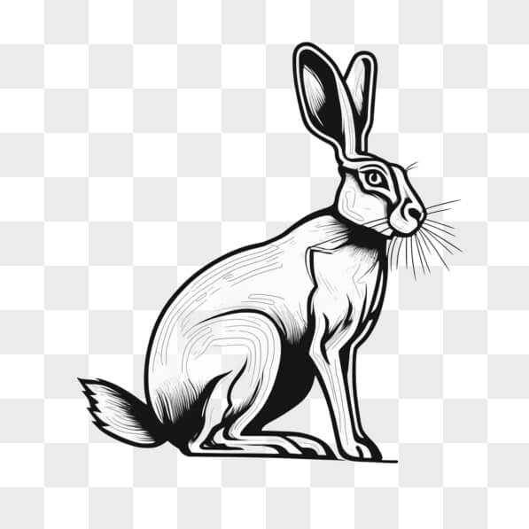 Download Black and White Hare Drawing Sketches Online - Creative Fabrica
