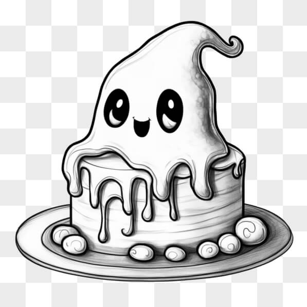 Download Cute Ghost Cake for Holiday Activities Sketches Online ...