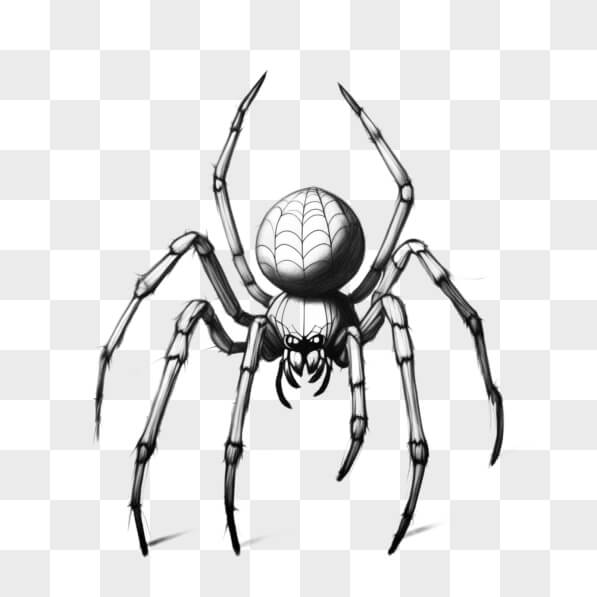 Download Black and White Spider Drawing Sketches Online - Creative Fabrica