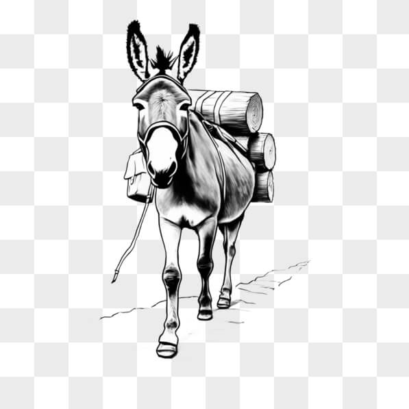Download Donkey Carrying Barrels on Street with Various Animals ...