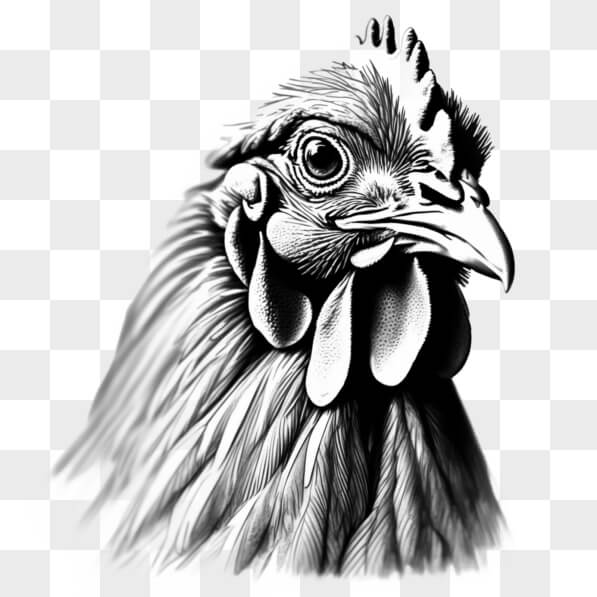 Download Black and White Chicken Head Drawing Sketches Online ...