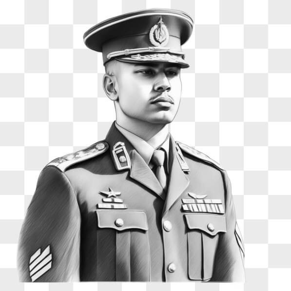 Download African-American Soldier in Military Uniform Drawing Sketches ...