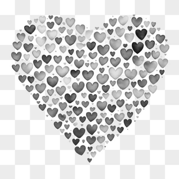 Download Heart-shaped Arrangement of Black and White Hearts Sketches ...