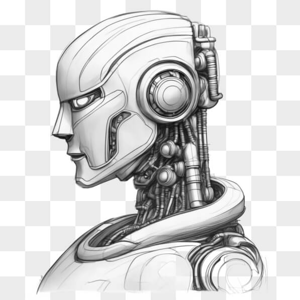 Download Artistic Drawing of a Robot's Head Sketches Online - Creative ...