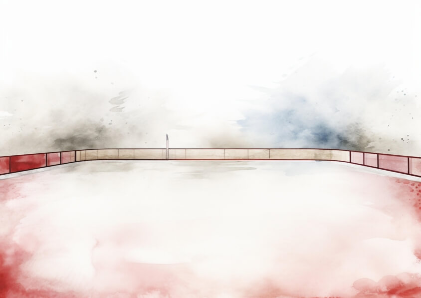 Download Artistic Watercolor Painting of Empty Hockey Rink with Skaters ...