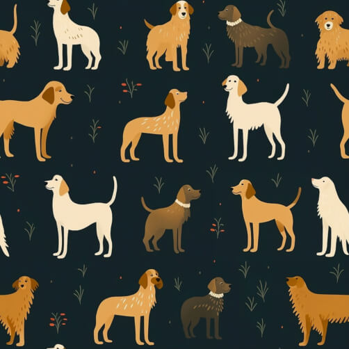 Download Seamless Dachshund Dog Pattern with Leaves Patterns Online ...