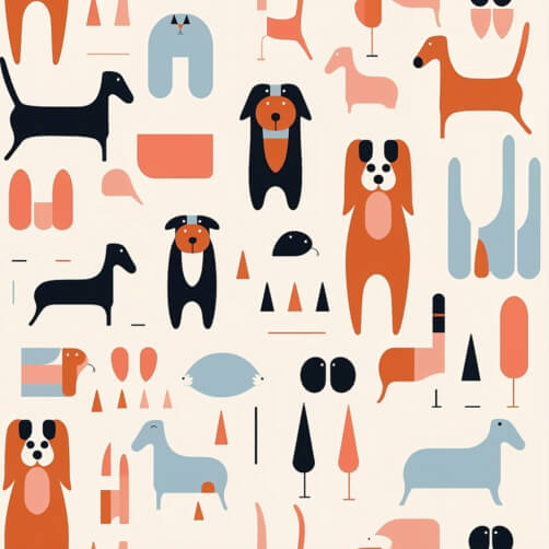 Download Seamless Pattern of Colorful Dachshund Dogs Patterns Online ...
