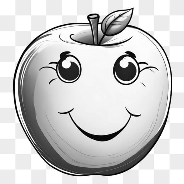 Download Hand-drawn Apple with Smiley Face Sketches Online - Creative Fabrica
