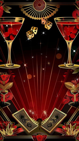 Download Elegant Red and Gold Elements on Black Background Backgrounds ...