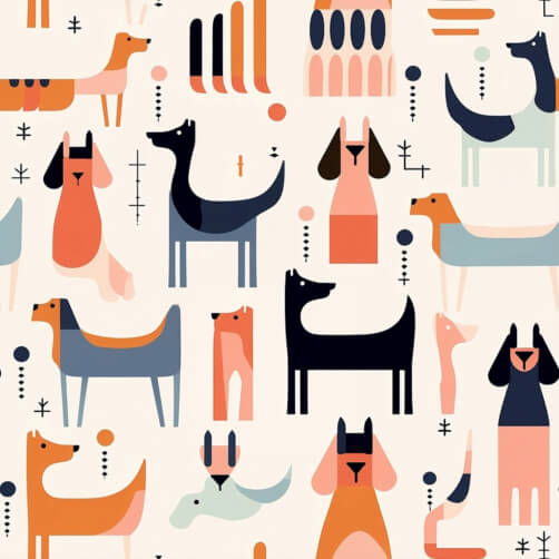 Download Seamless Pattern of Colorful Dachshund Dogs Patterns Online ...