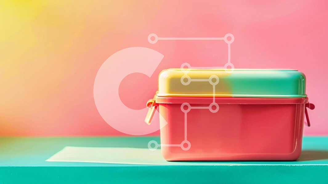 Download Colorful Lunch Box on Table Stockphotos Online - Creative Fabrica