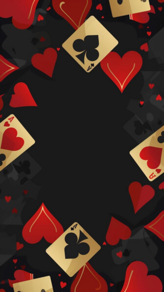 Download Playing Cards and Hearts Arrangement on Black Background ...