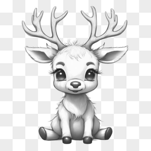 Download Adorable Baby Reindeer Drawing Sketches Online - Creative Fabrica