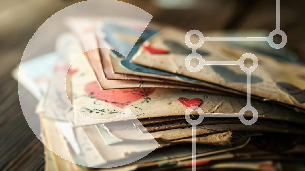 Vintage Stack of Postcards and Letters with Hearts stock photo ...