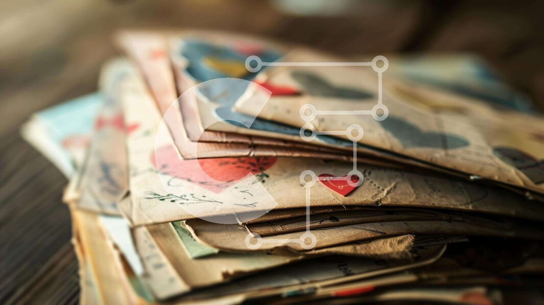 Download Vintage Stack of Postcards and Letters with Hearts Stockphotos ...