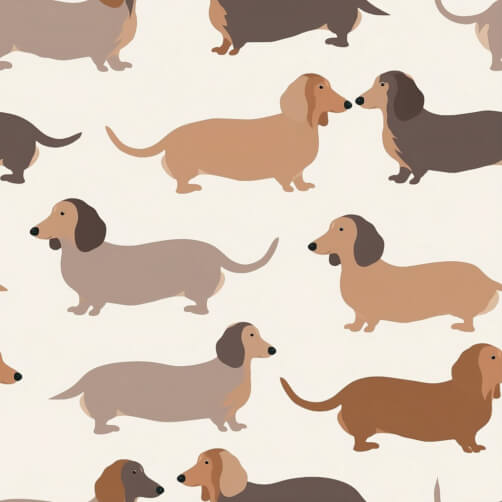 Download Seamless Pattern of Colorful Dachshund Dogs Patterns Online ...