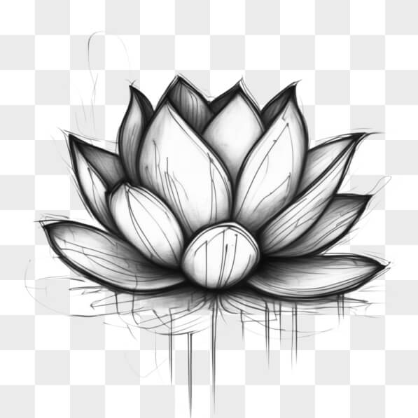 Download Black and White Lotus Flower Drawing Sketches Online ...