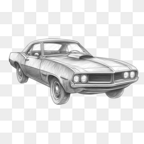 Download Classic Muscle Car Drawing Sketches Online - Creative Fabrica