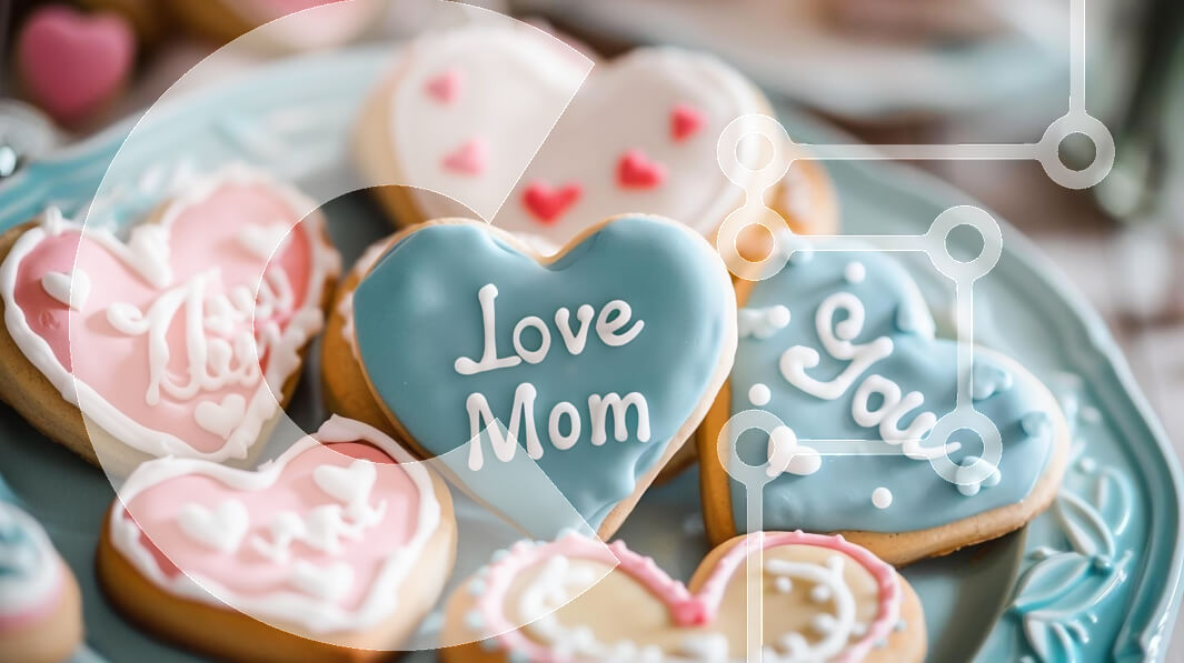 Heart-Shaped 'Love Mom' Cookies for Special Occasions stock photo ...