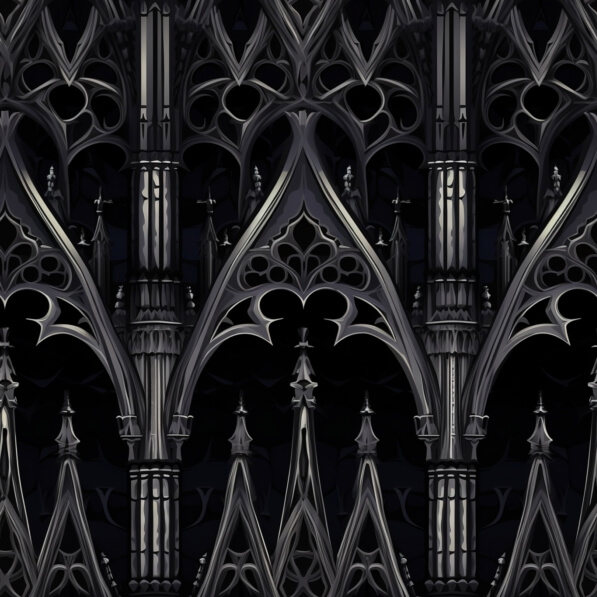 Download Ornate Gothic Design on Black Background Patterns Online ...