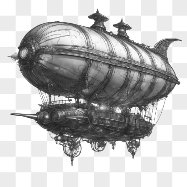 Download Vintage Steampunk Airship Drawing Sketches Online - Creative ...