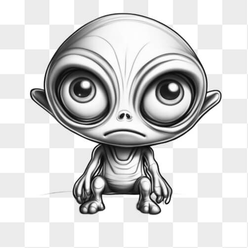 Download Black and White Drawing of Alien Sketches Online - Creative ...