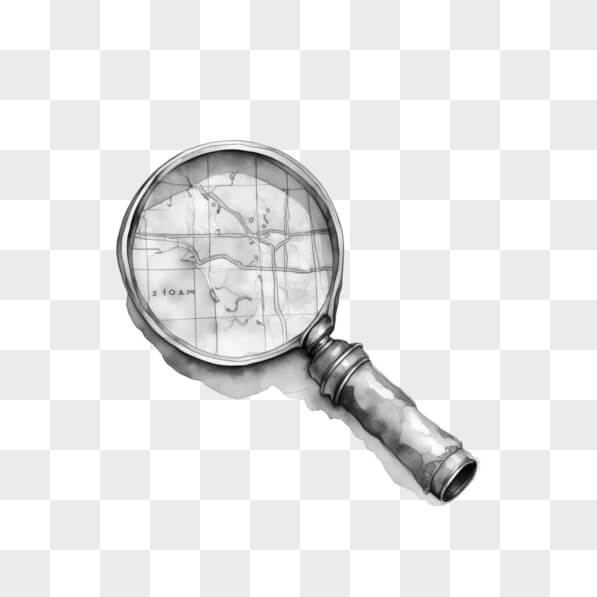 Download Kunstzinnige Tekening van Vergrootglas met Wereldkaart ...