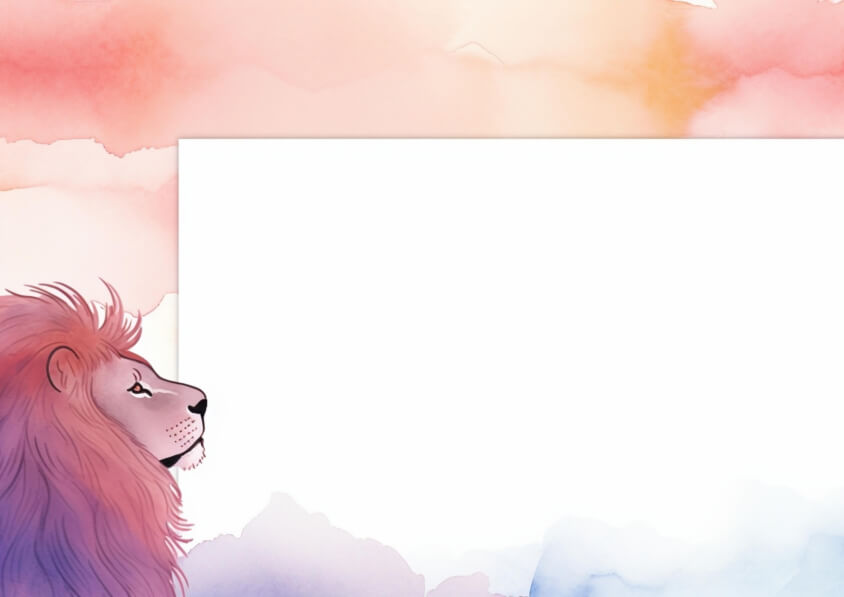 Download Cartoon Lion with Watercolor Frame Backgrounds Online ...