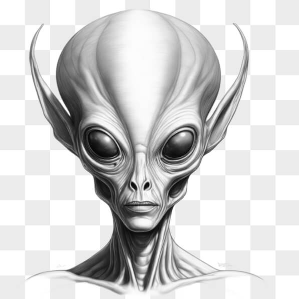 Download Black and White Alien Head Drawing Sketches Online - Creative ...